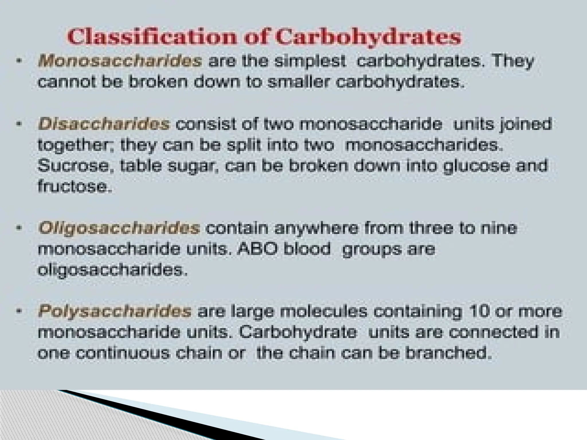 Carbohydrates, importance, Function and its classification of ...