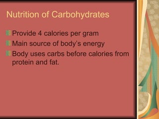 Carbohydrates, fats, and proteins | PPT