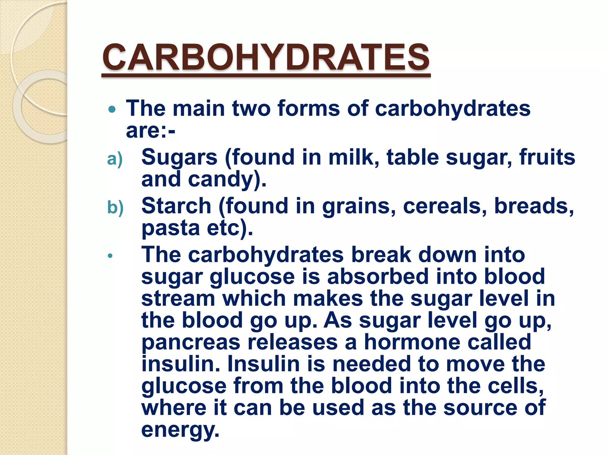 Carbohydrates functions and sources | PPTX