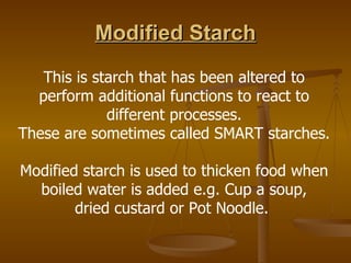 Carbohydrates; gelatinisation and modified starch | PPT