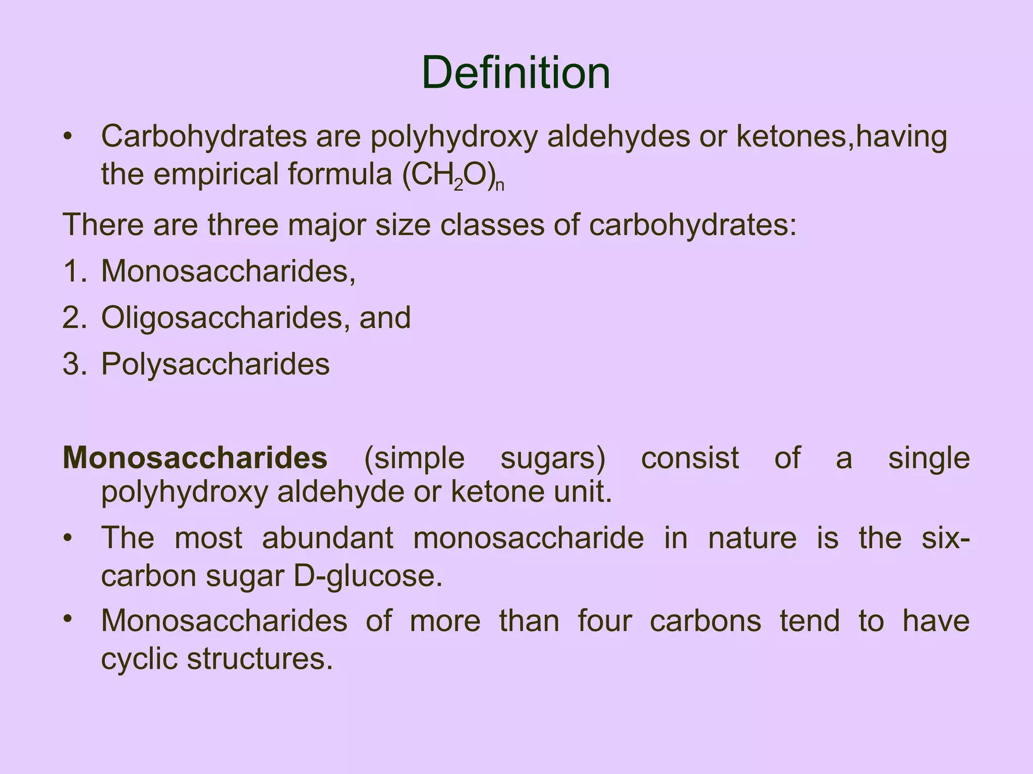 Carbohydrates introduction | PPTX | Chemistry | Science