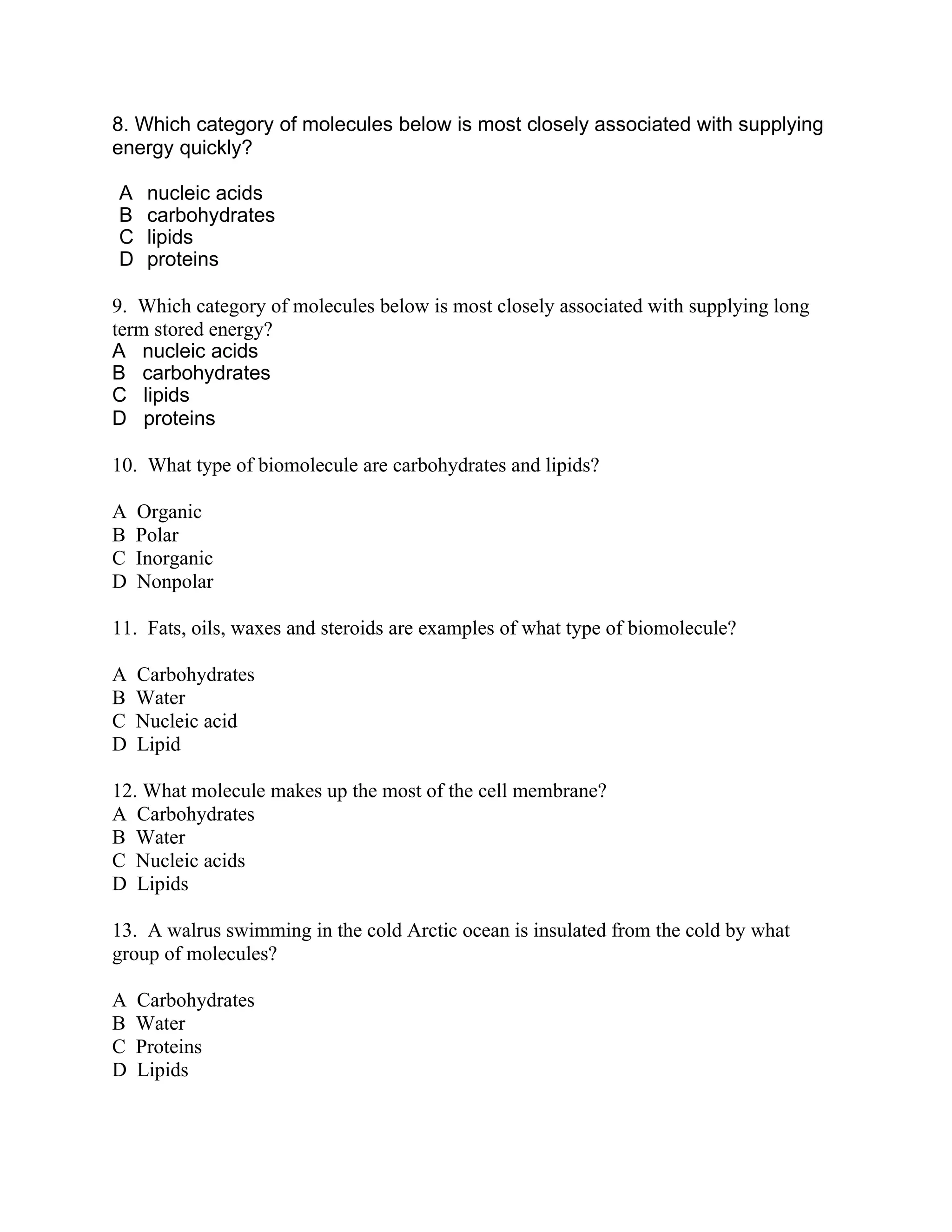 Carbohydrates lipid review 2 | DOC