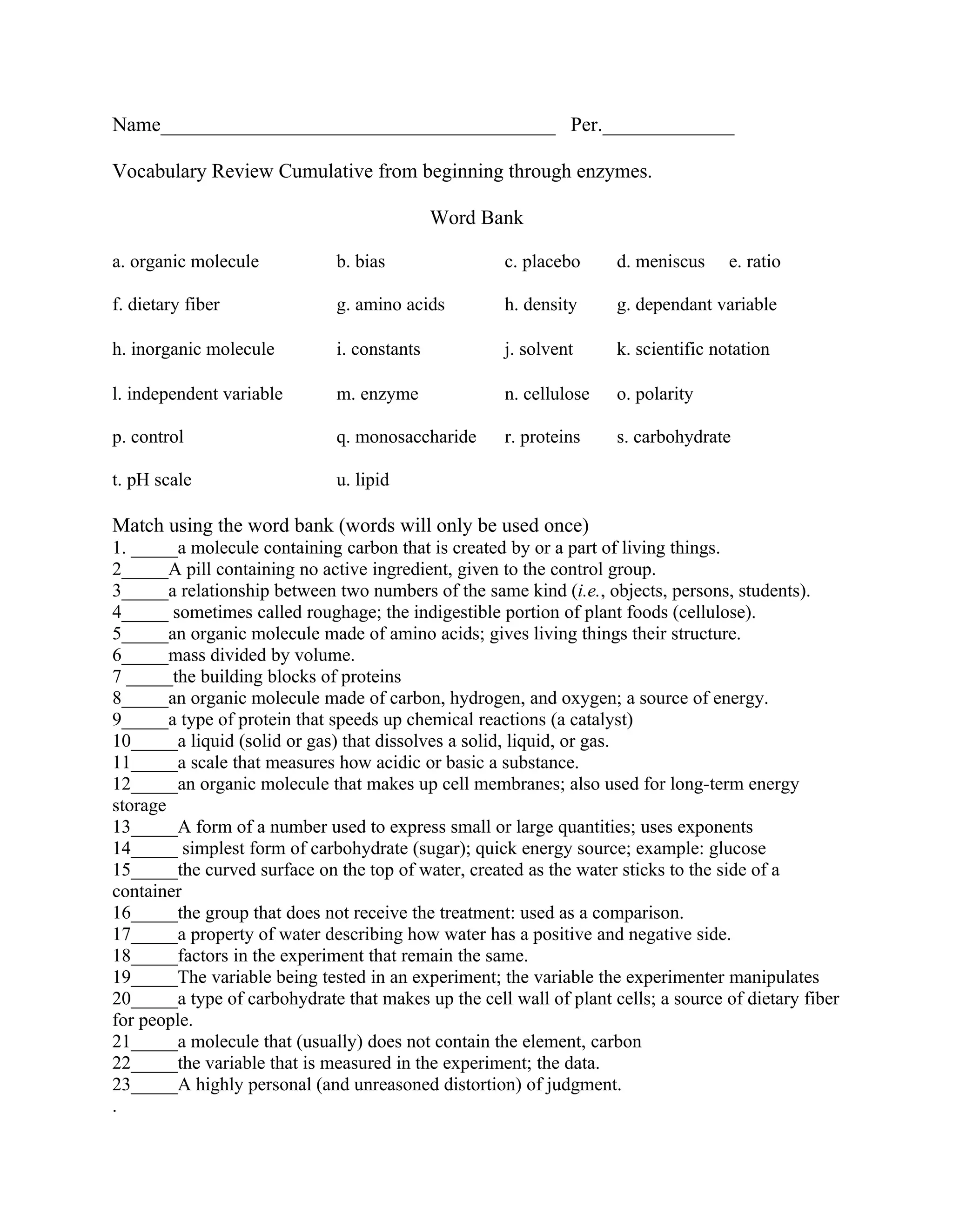 Carbohydrates lipid review 2 | DOC