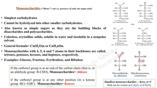 Carbohydrates (Monosaccharides with examples) | PPTX