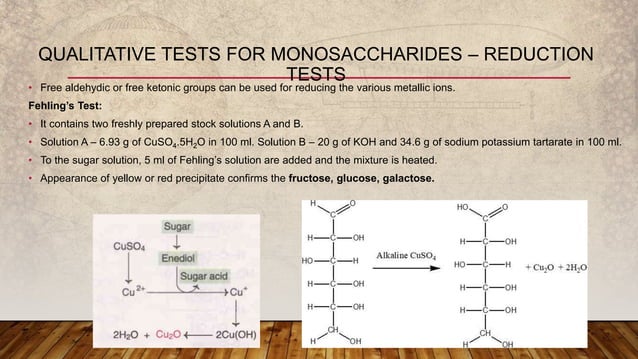 Carbohydrates - Monosaccharides and its qualitative tests - Part 1 | PPTX