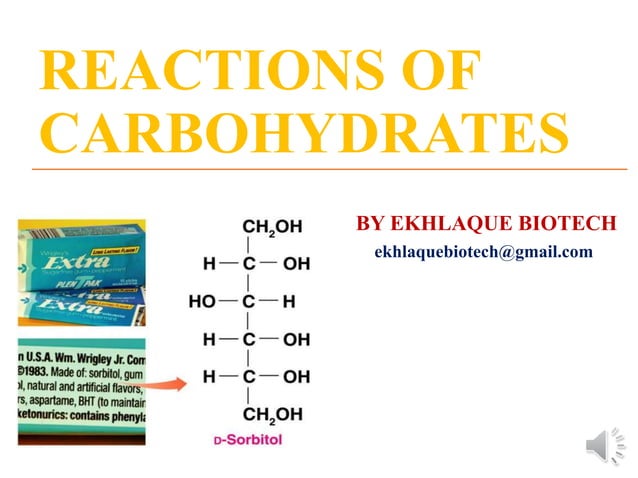 Reactions Of Carbohydrates | PPTX | Chemistry | Science