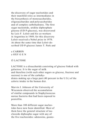 Carbohydrates Sugars and chains of sugar units are the most .docx
