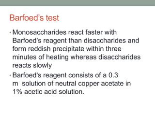 Tests for Carbohydrates | PPTX