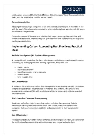 Carbon Accounting: Best Practices for Sustainability Leadership | PDF