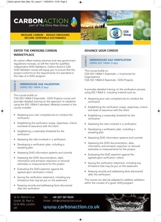 Carbon action Suite of 5 courses Accredited by CSA | PDF