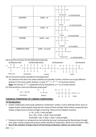 Carbon and it's compounds_notes PDf note | PDF