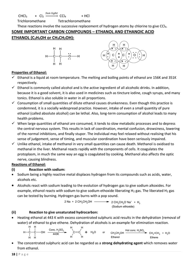 Carbon and it's compounds_notes PDf note | PDF
