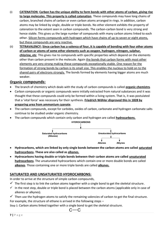 Carbon and it's compounds_notes PDf note | PDF