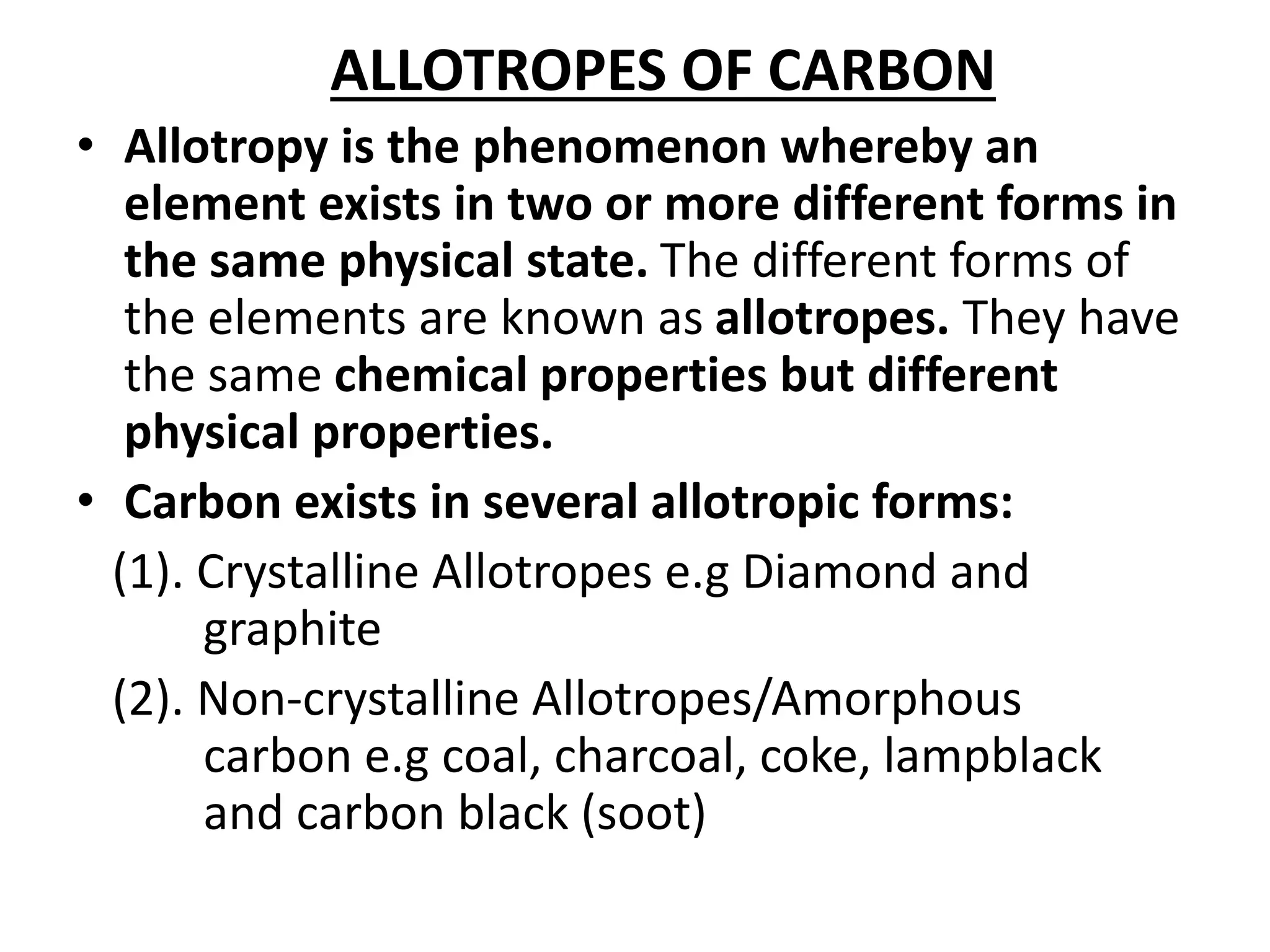 CARBON AND IT'S PROPTIES. The properties of carbon. | PPT