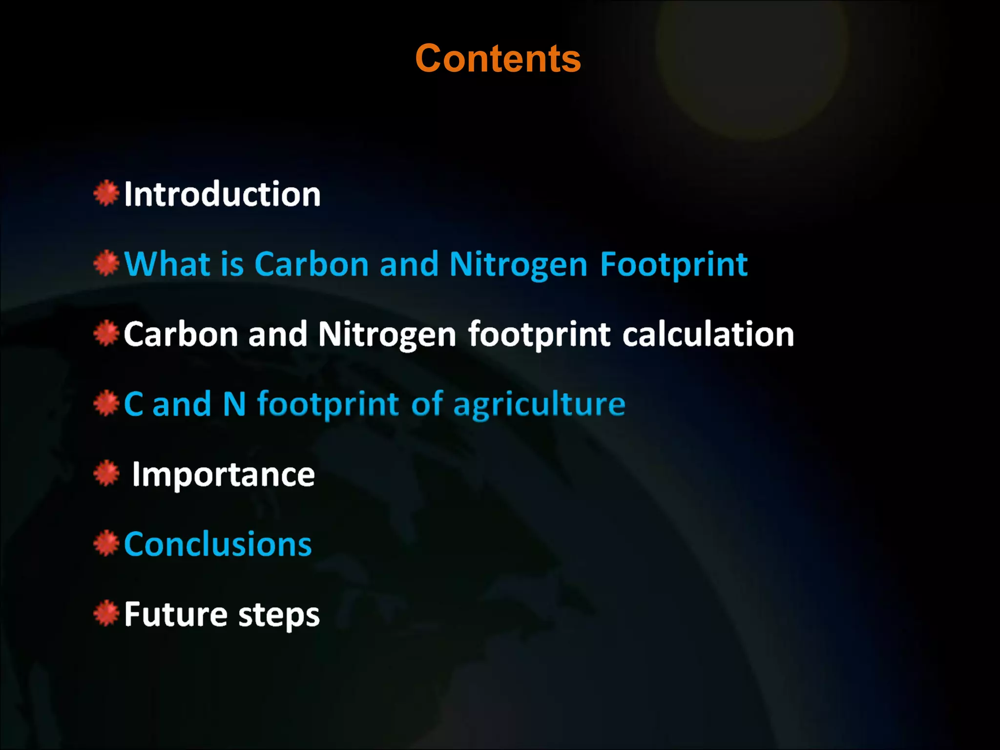 Carbon and nitrogen footprint for food crop production | PPT