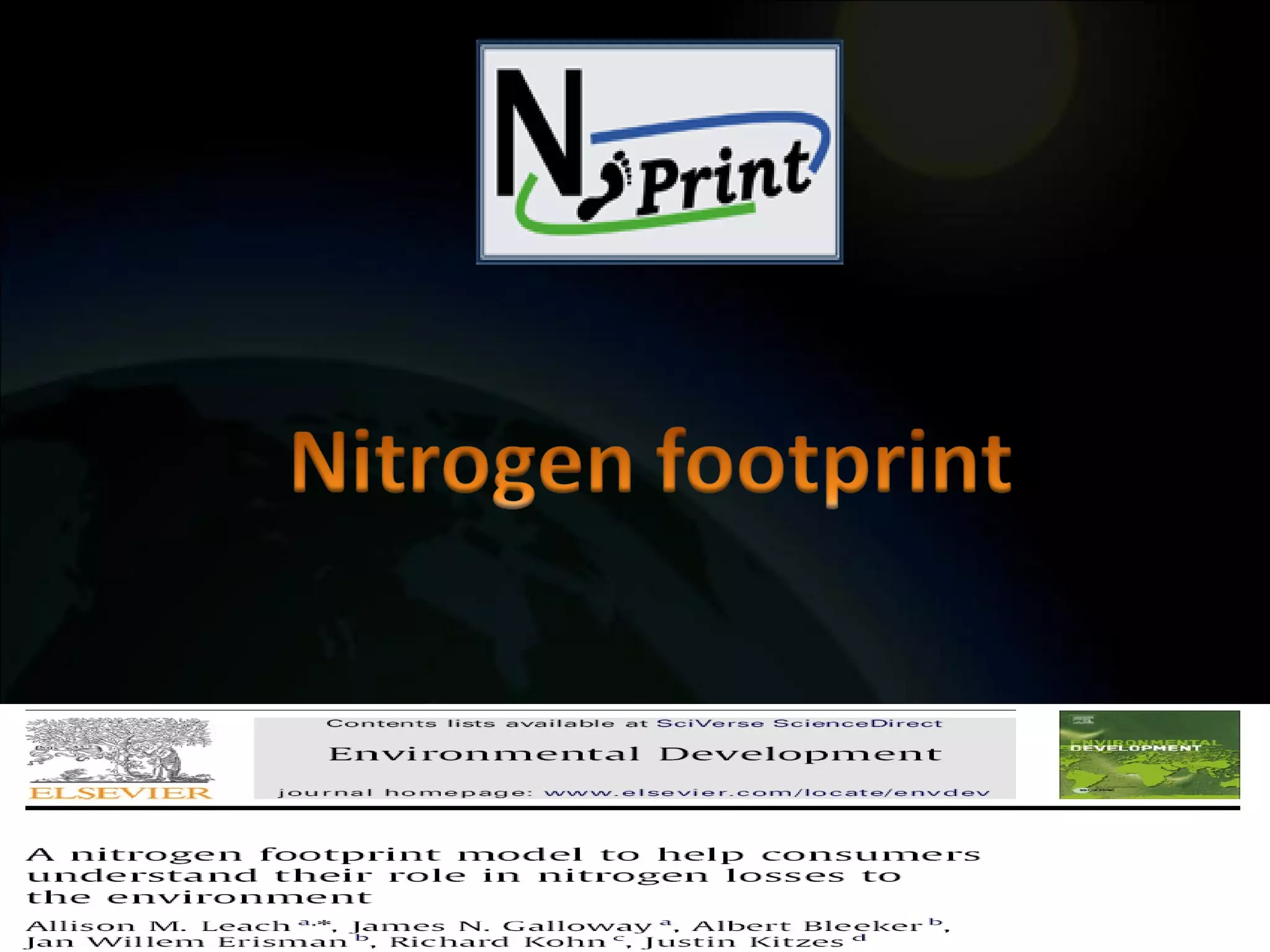 Carbon and nitrogen footprint for food crop production | PPT