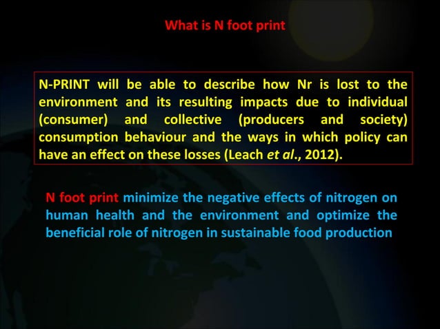 Carbon and nitrogen footprint for food crop production | PPT | Agriculture | Industries