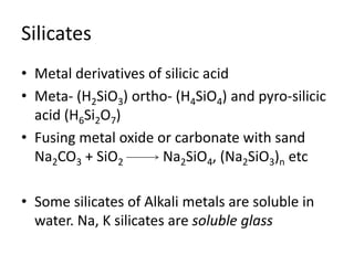 Carbon and silicon1 | PPTX | Chemistry | Science