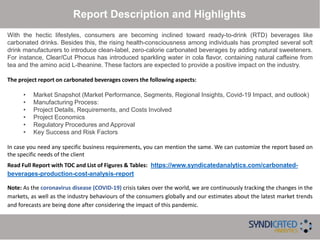 Carbonated Beverages Manufacturing Plant Project Report PPT 2021 | PPTX