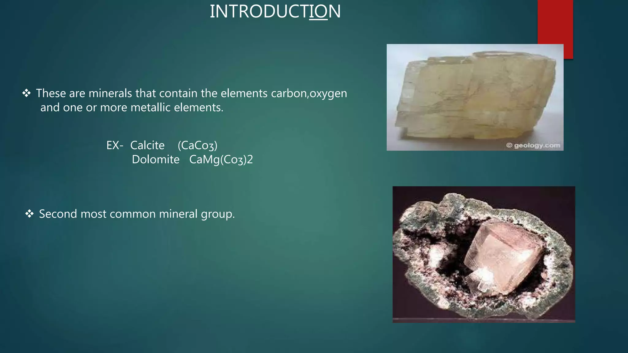 Carbonategroup of mineral | PPTX