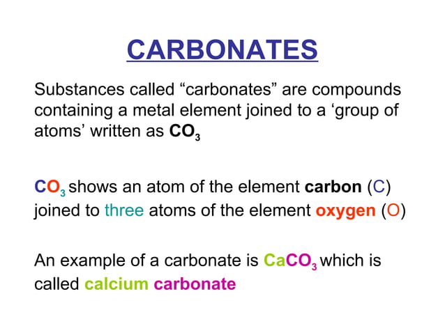 Carbonates equation animation | PPT | Chemistry | Science