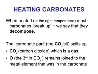 Carbonates equation animation | PPT | Chemistry | Science