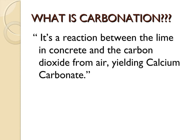 Carbonation | PPT | Chemistry | Science