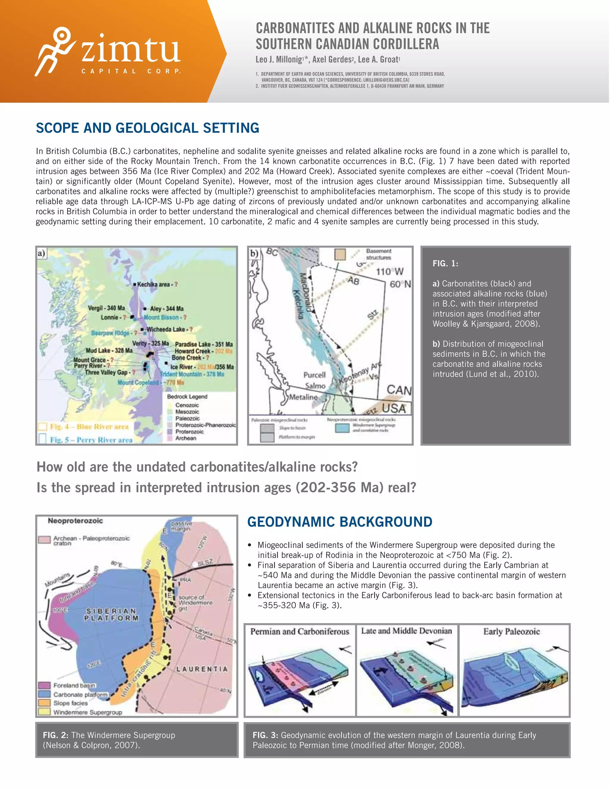Carbonatites and Alkaline Rocks in the Southern Canadian Cordillera | PDF