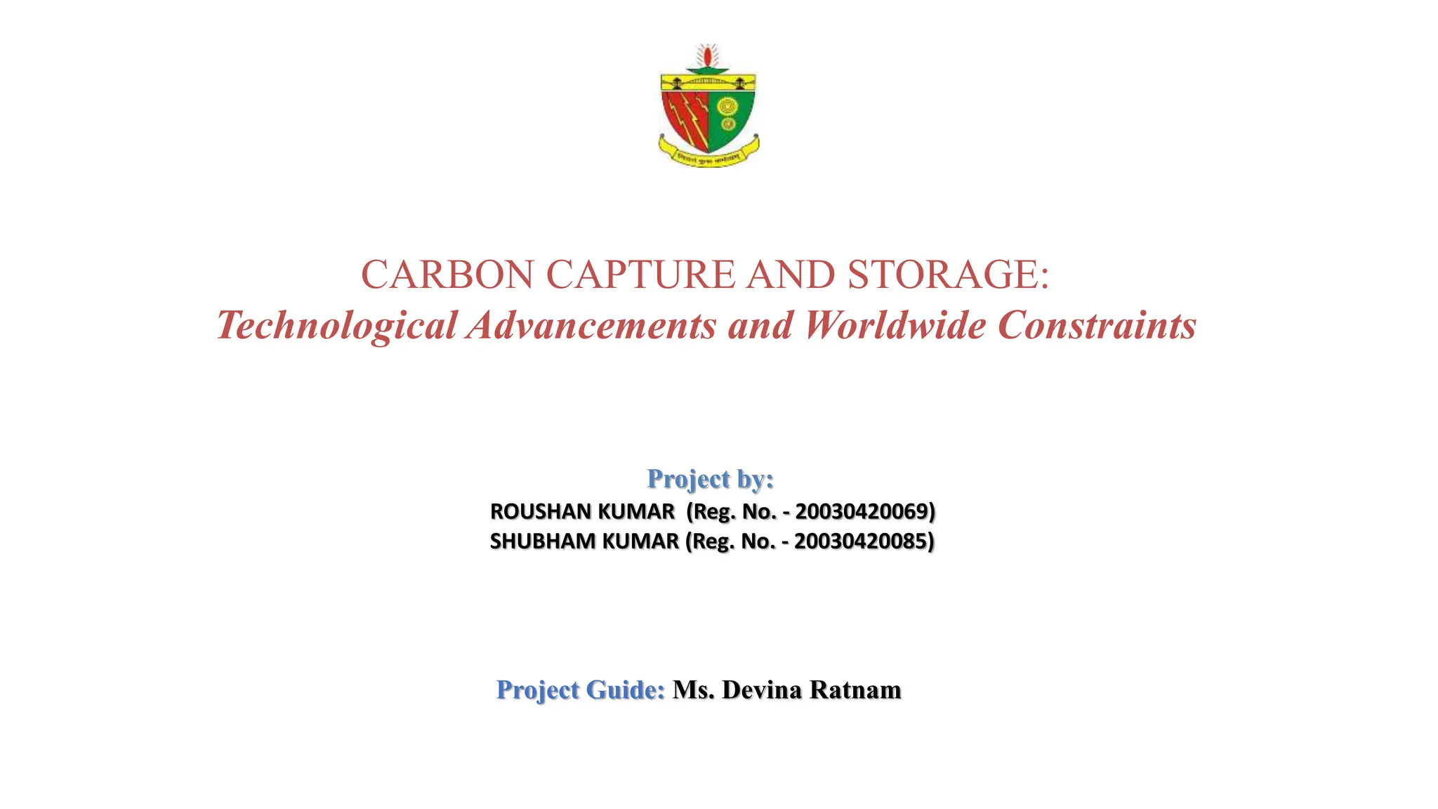 CARBON CAPTURE AND STORAGE.ppt FOR COLLEGEx | PPT