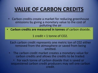 Carbon credits and carbon footprints | PPTX