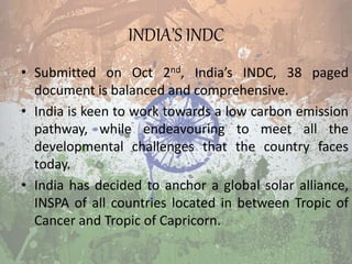 Carbon credits, indc and india | PPTX