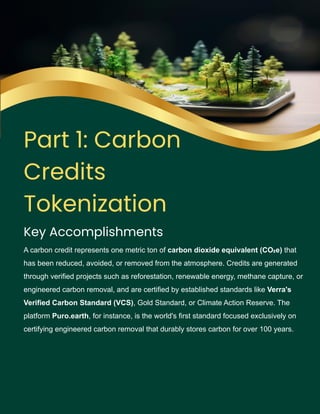 carbon credits and green bonds tokenization - By Garima Singh | PDF