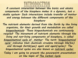 The Carbon Cycle | PPTX | Geology | Science