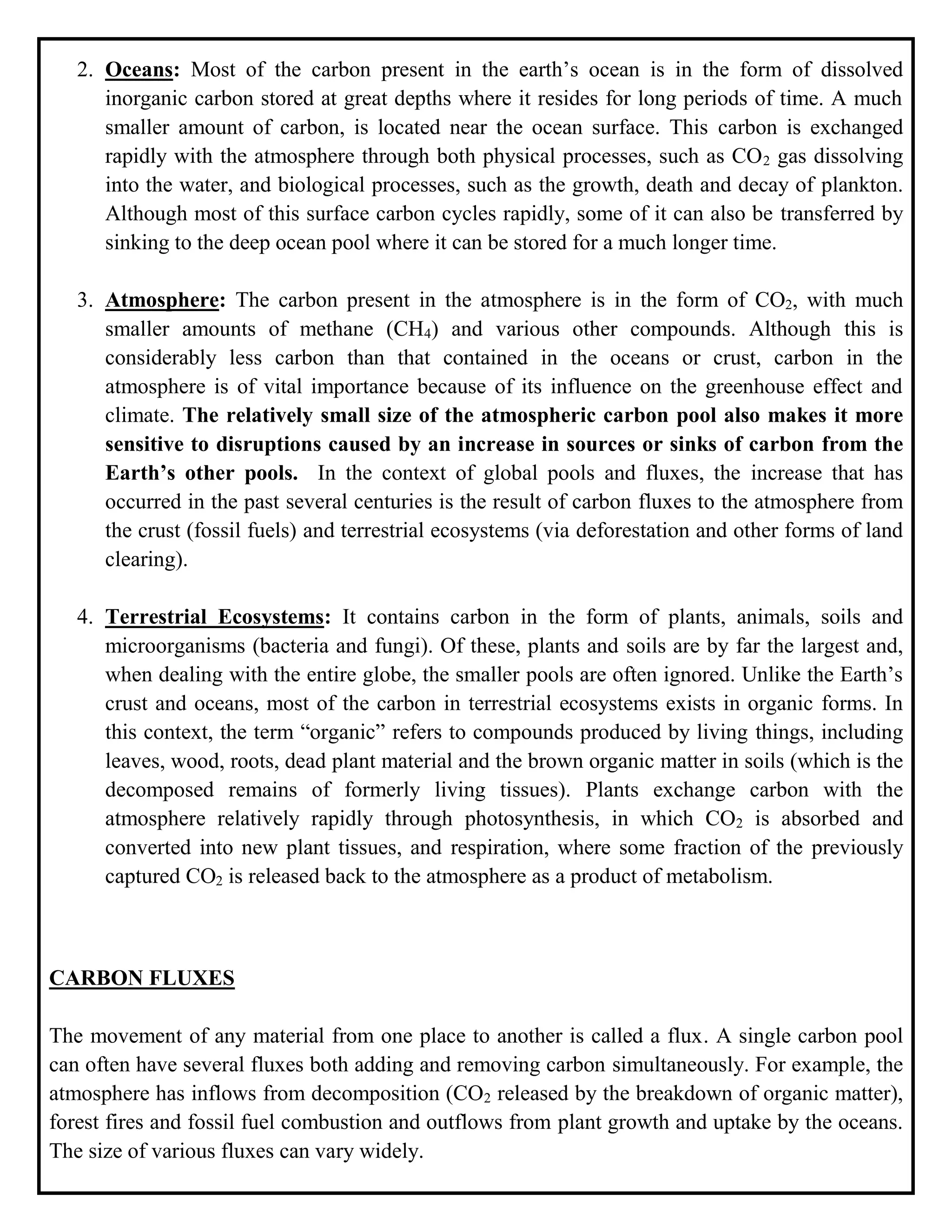 Carbon cycle and global concerns on environment | PDF