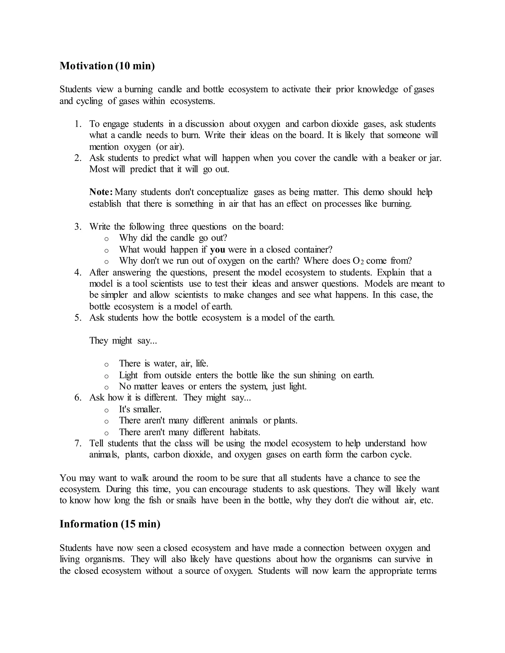 Carbon cycle lesson plan | DOCX