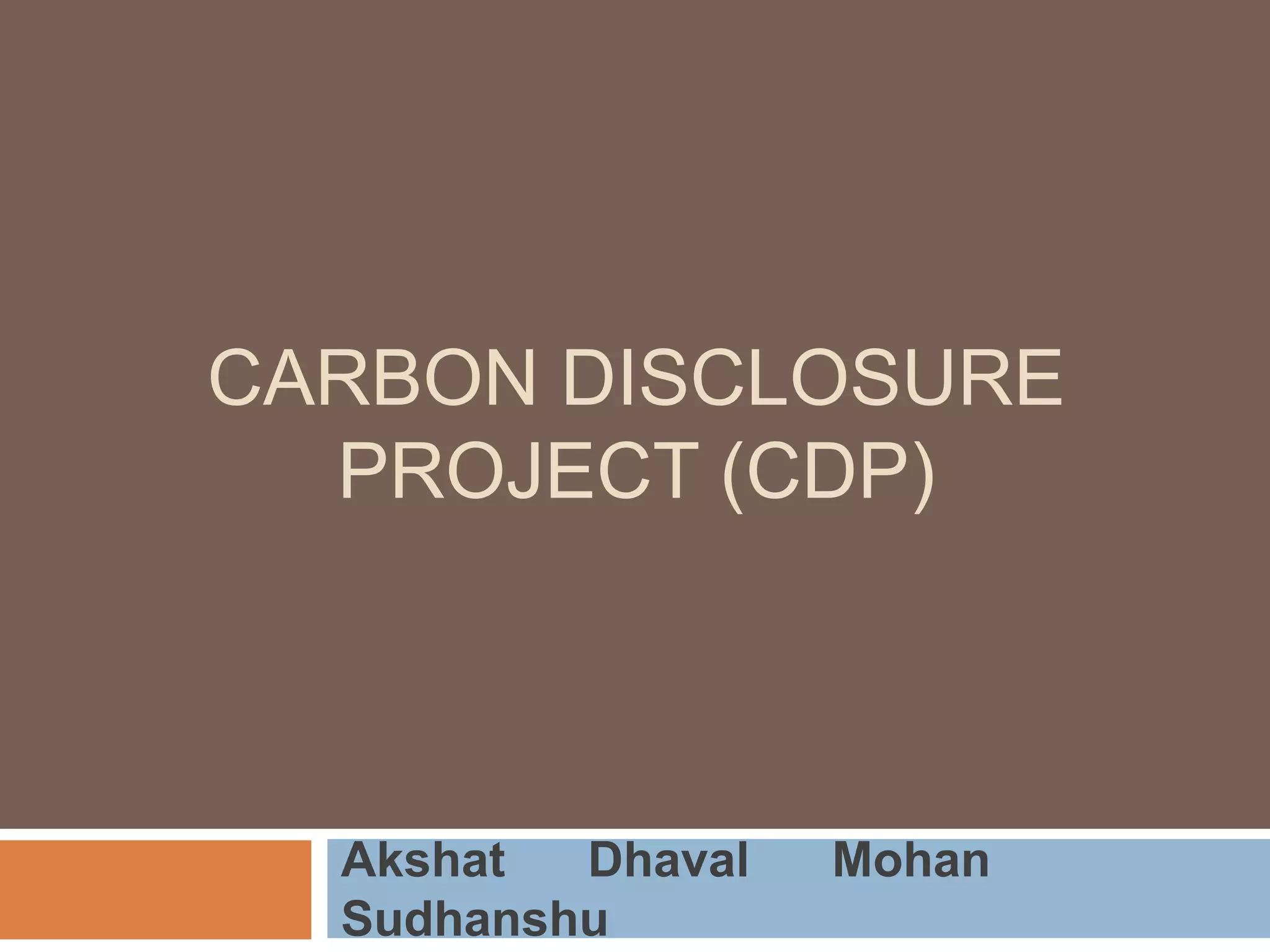 Carbon Disclosure Project | PPT
