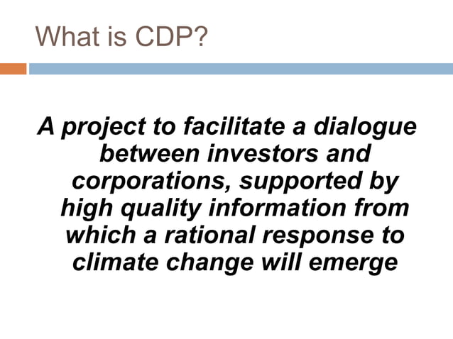 Carbon Disclosure Project | PPT