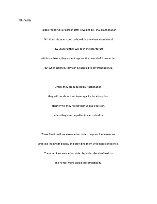 Carbon dots poem rise | PDF
