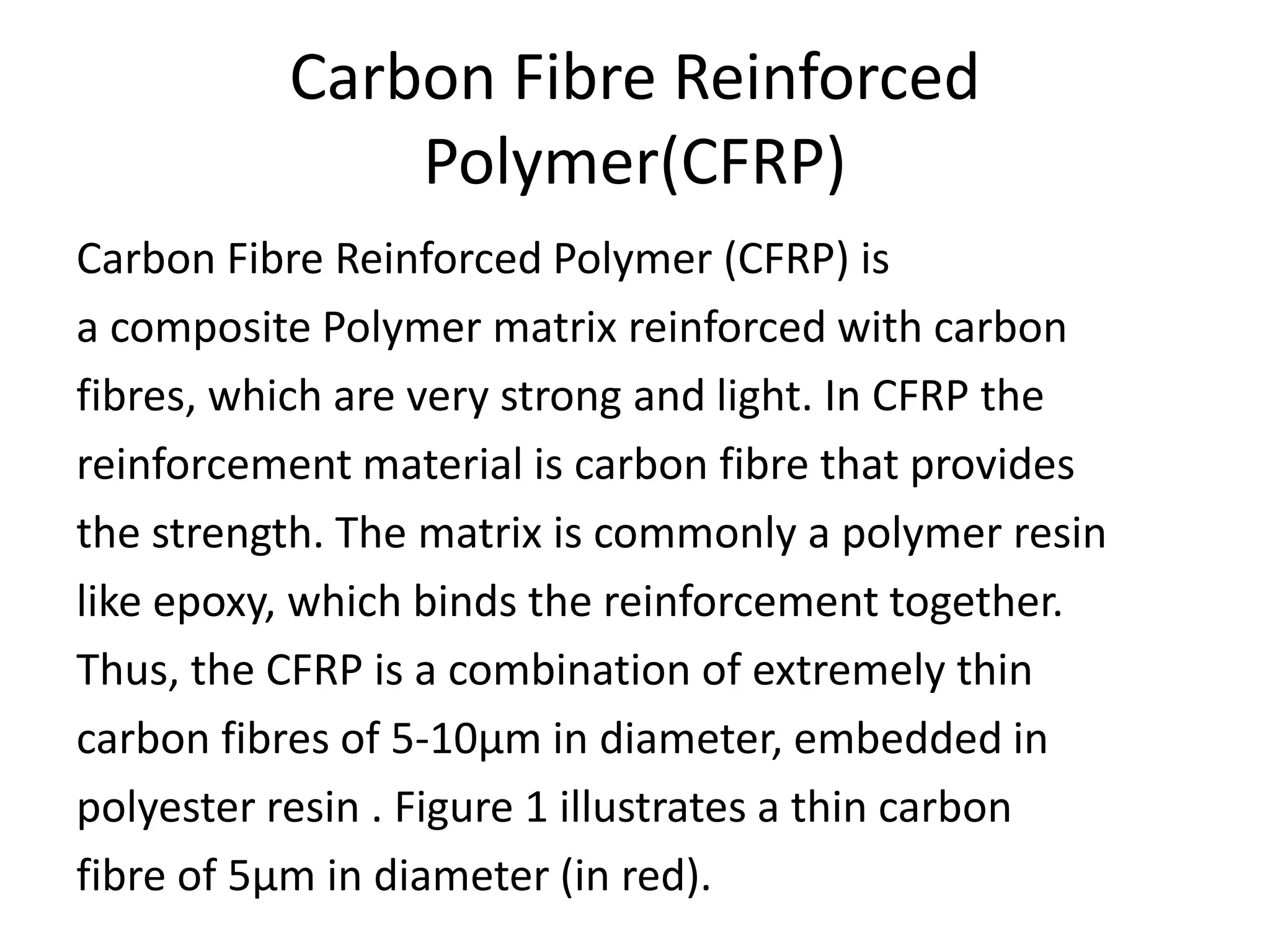 Carbon fibre reinforce polymer(cfrp) | PPTX