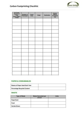 Carbon footprinting checklist | PDF