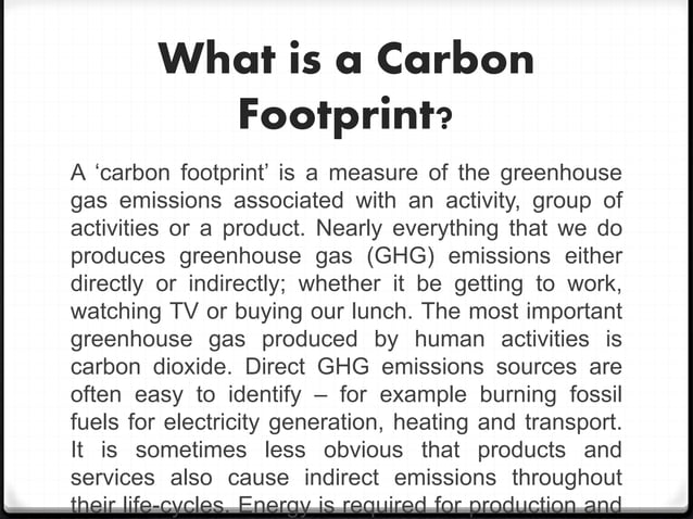 Carbon foot prints | PPTX
