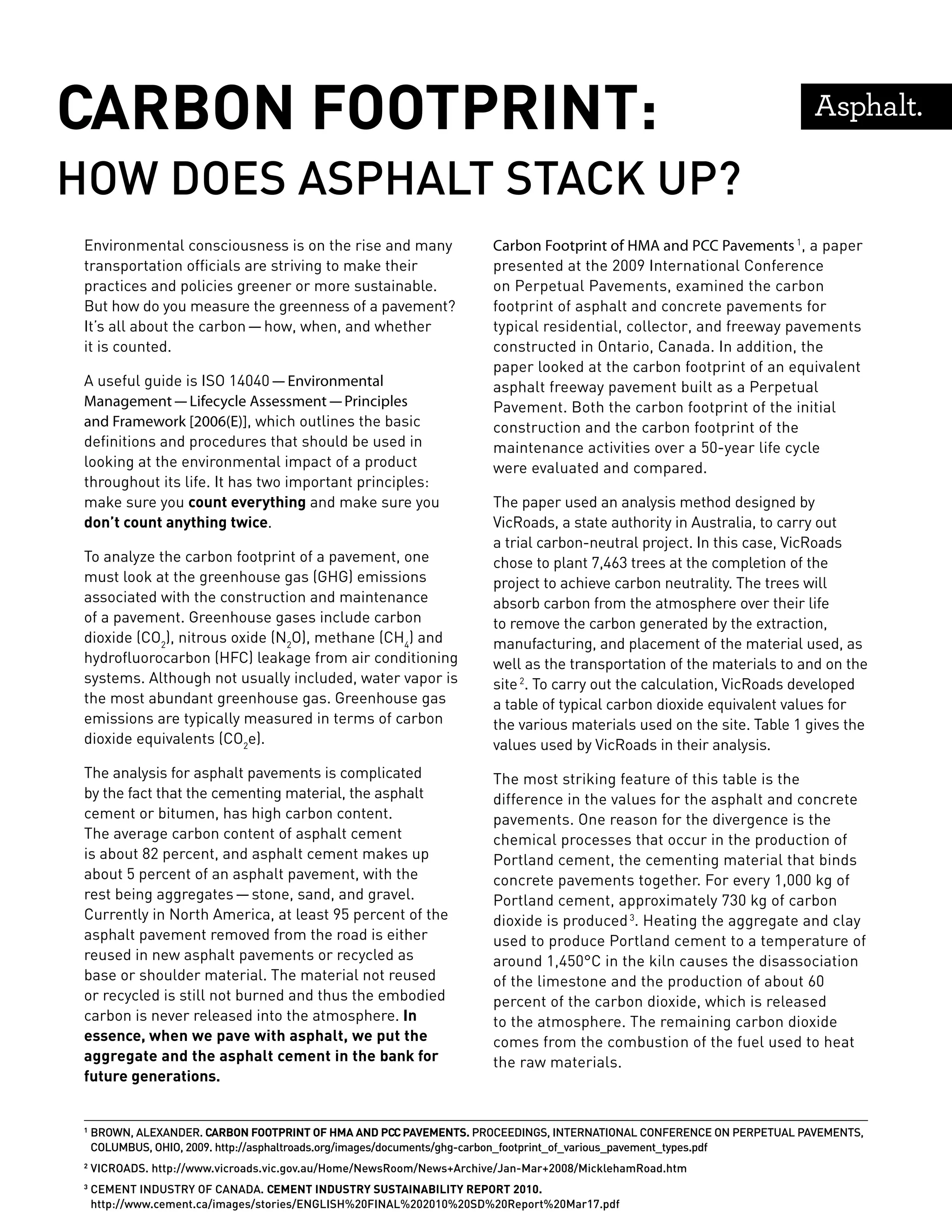 Carbon Footprint of Asphalt | PDF