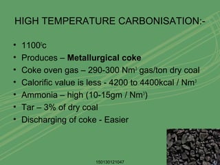 Carbonisation of coal | PPT