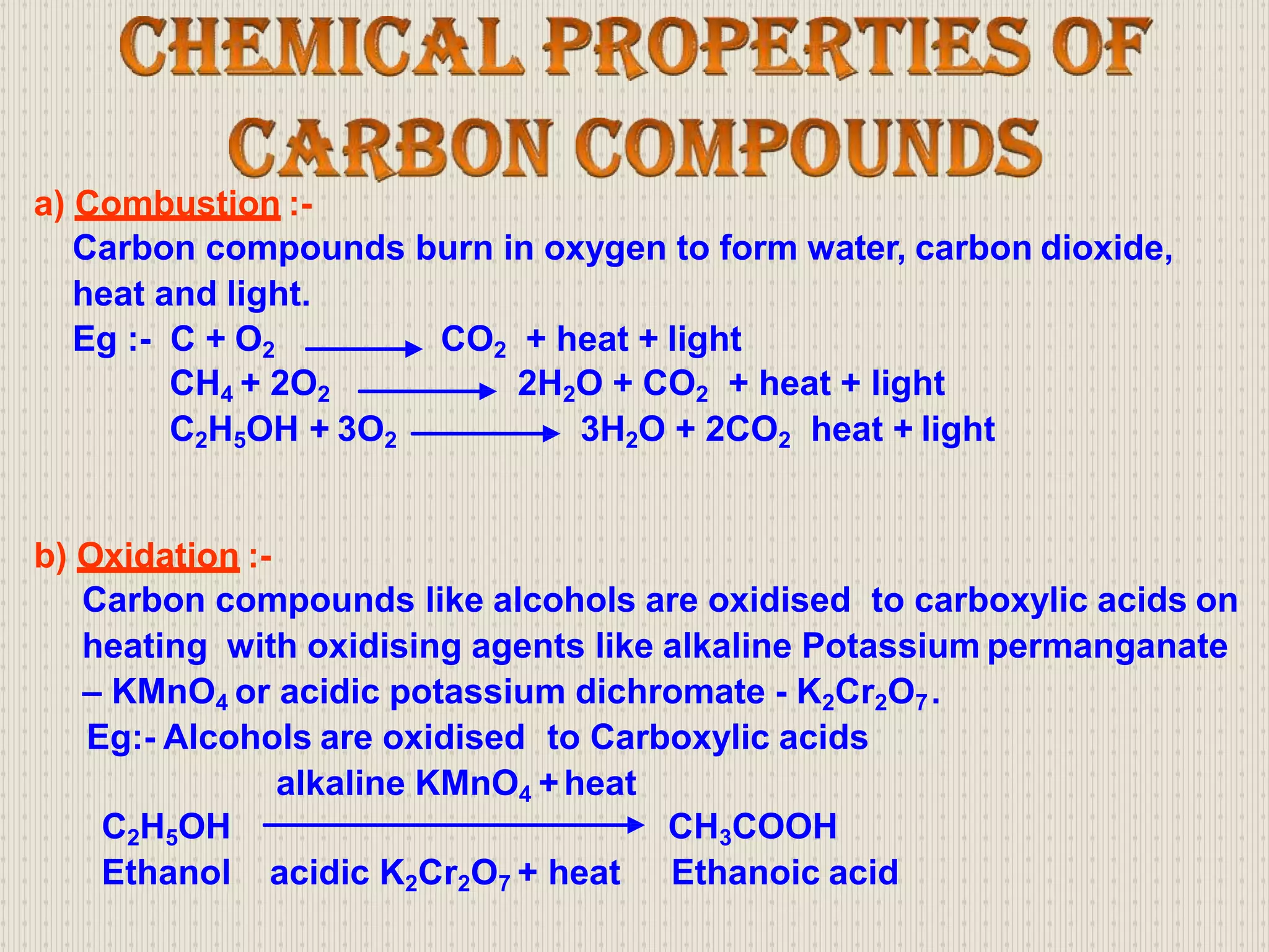 Carbon and Its Compound | PPTX | Chemistry | Science