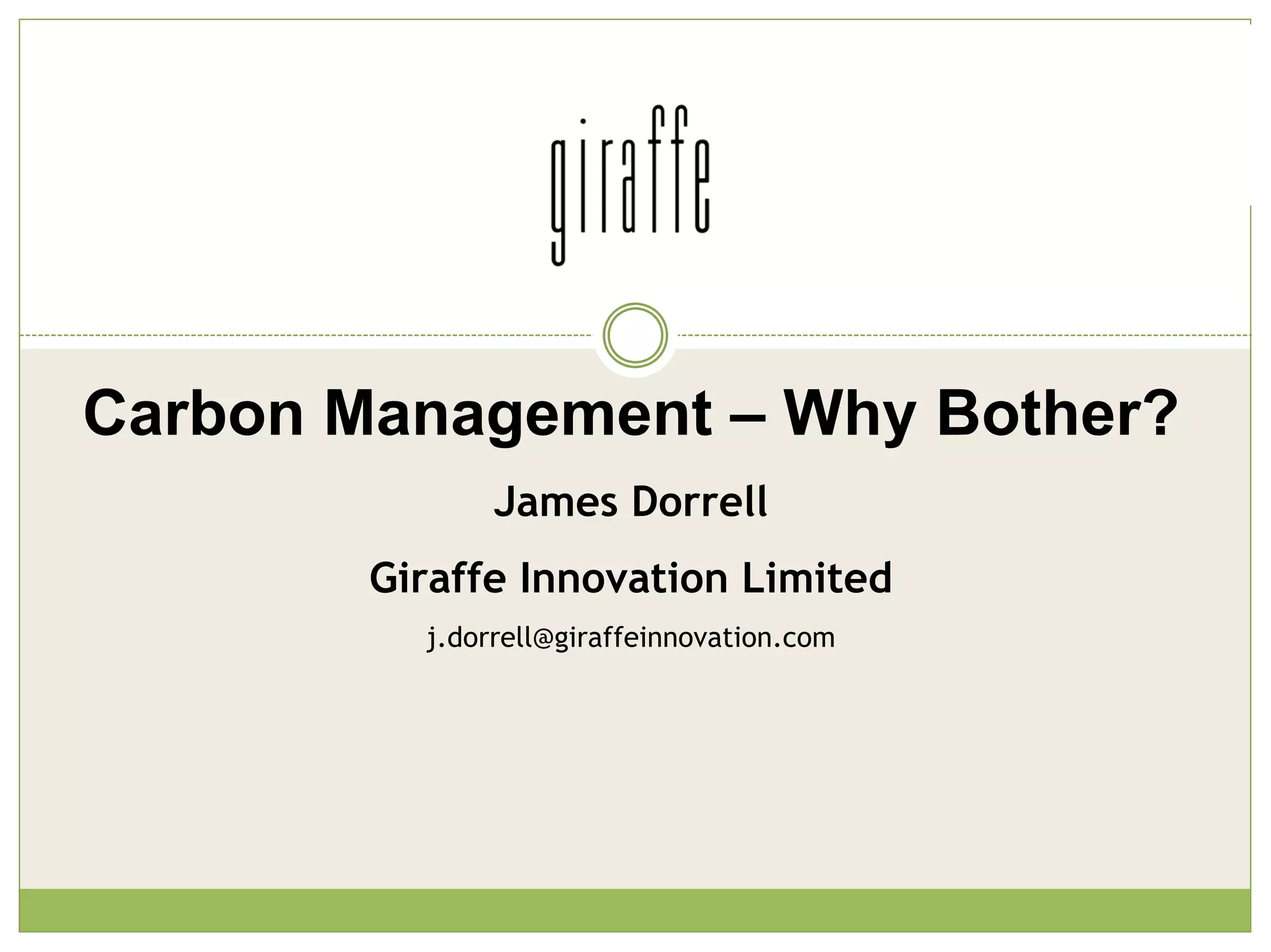 Carbon Management - why bother? | PDF