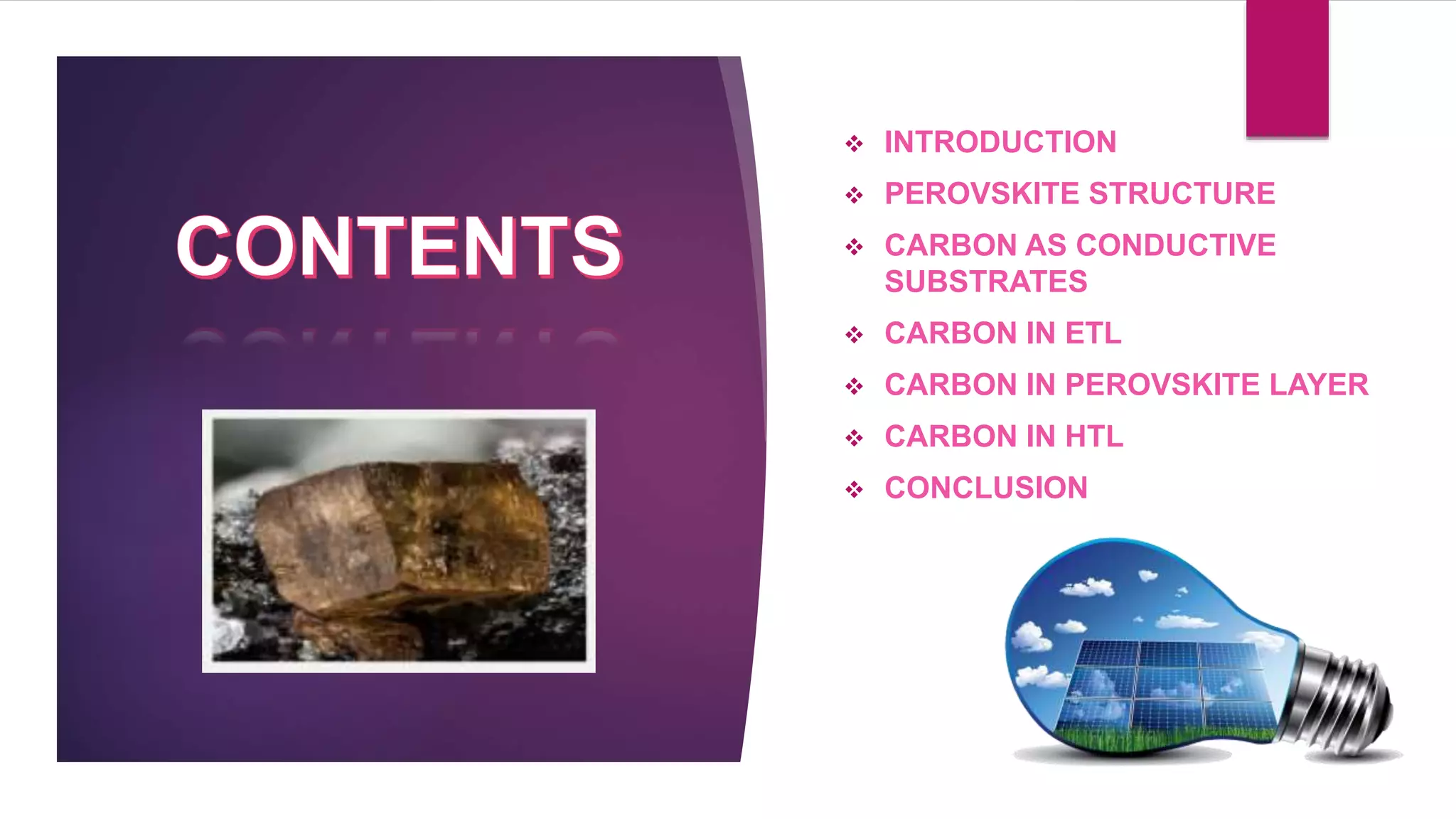 CARBON MATERIALS FOR ENHANCING CHARGE TRANSPORT IN THE ADVANCEMENT OF ...