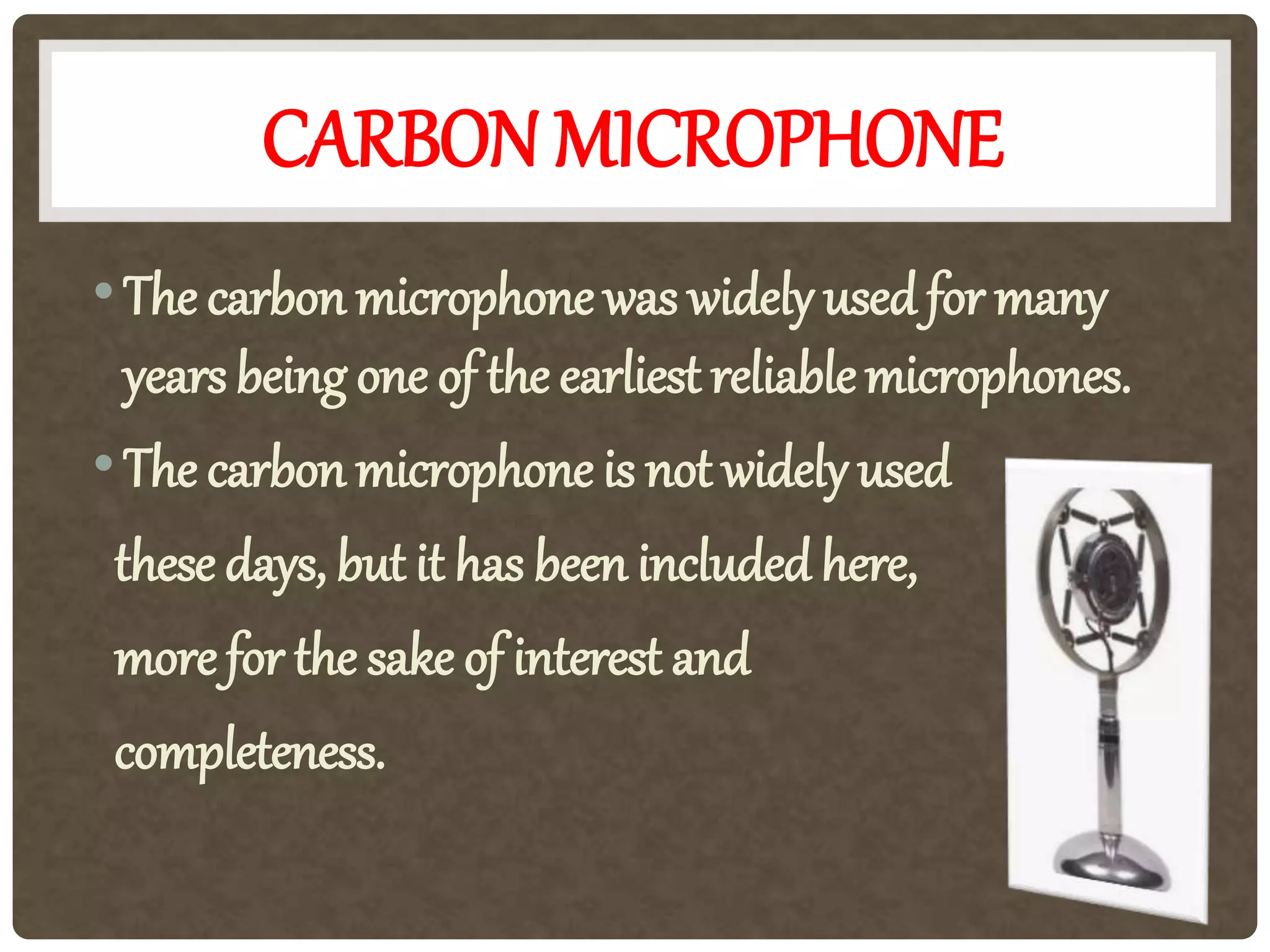 Carbon microphone | PPTX