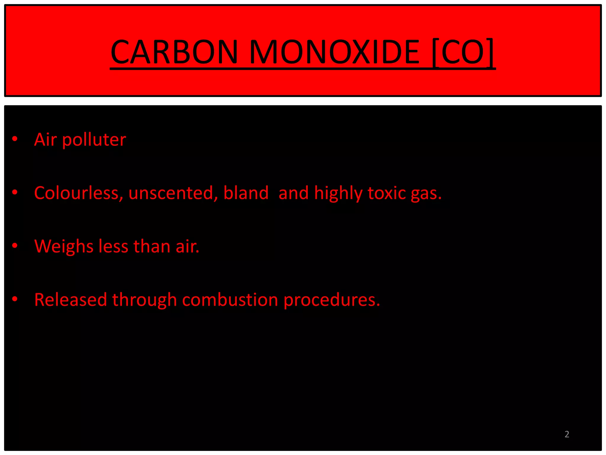 Carbon monoxide | PPTX | Indoor Environmental Quality | Home & Garden