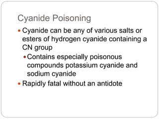 Carbon monoxide and cyanide poisoning | PPTX