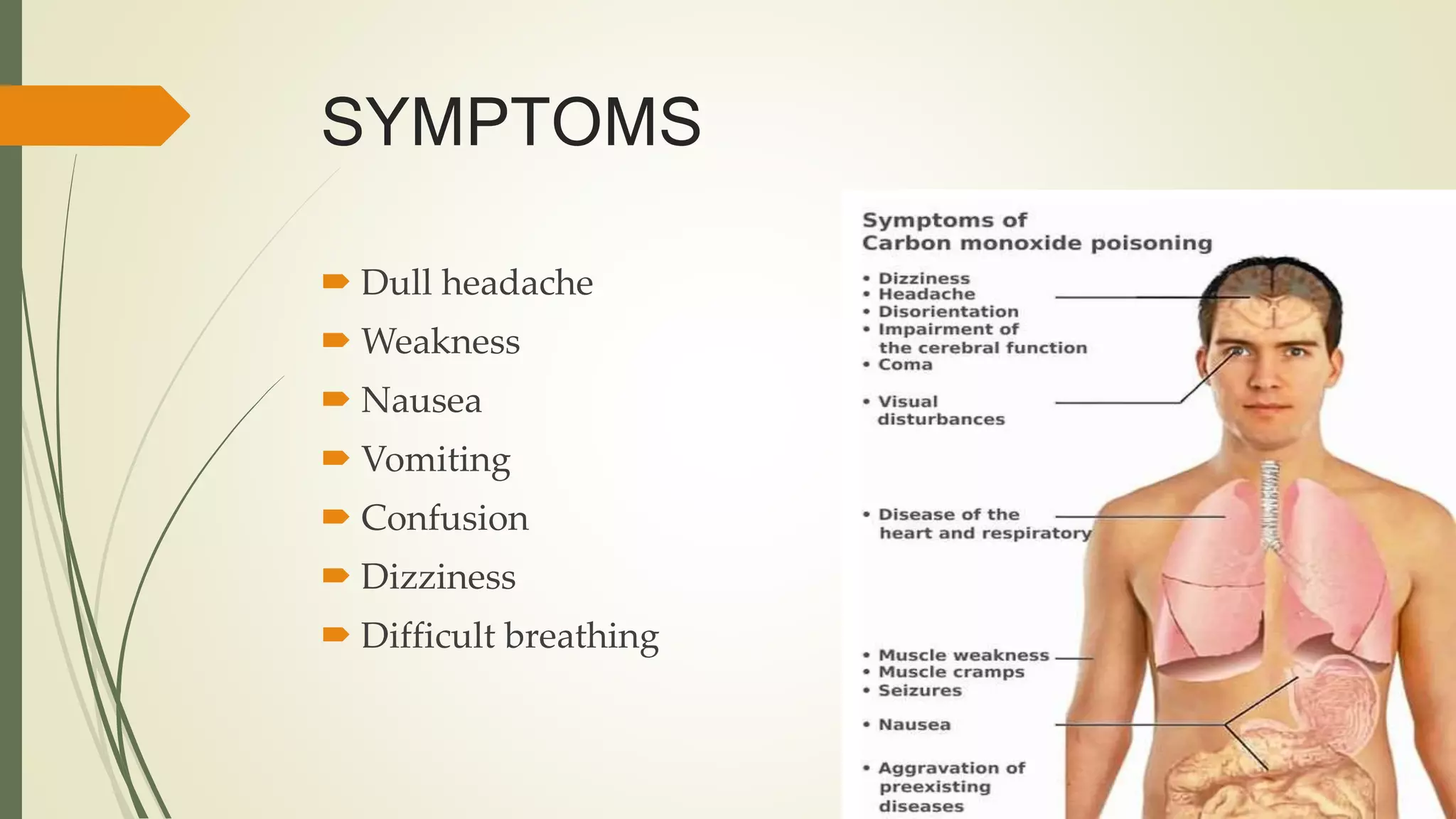 Carbon monoxide poisoning, its causes and symptoms in a dead body | PPTX